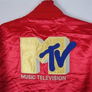 MTV | Jackets & Coats | Vintage 98s Mtv Red Pyramid Nylon Stadium ...